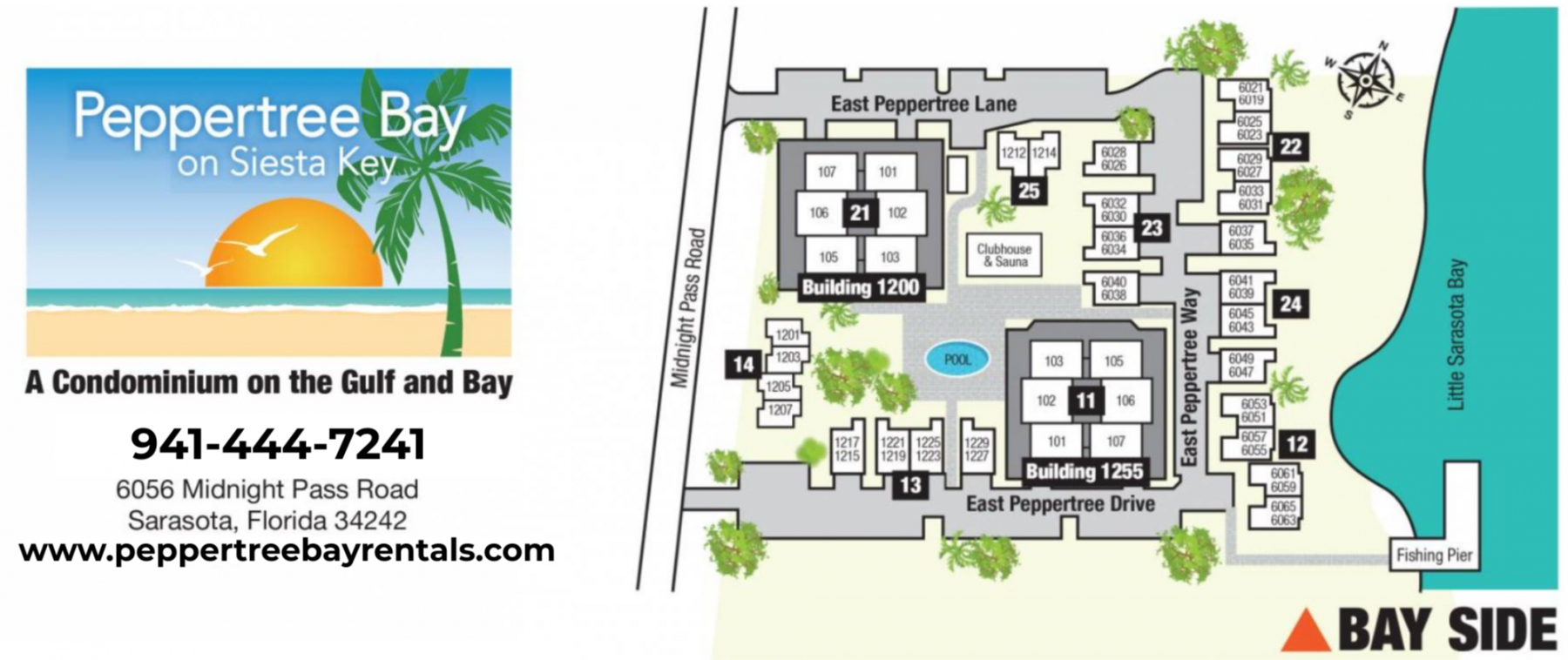Property Map of Complex | Siesta Key | Peppertree Bay Rentals